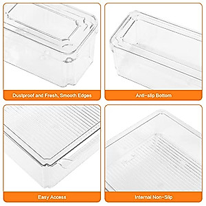Modern-Depo 10 PCS Refrigerator Organizer Bins Food Containers with Various Size Storage Bins for Fridge, Countertop, Cabinets & Pantry