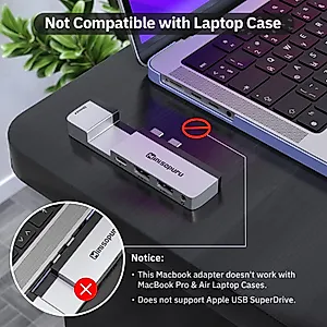 USB C Hub Multiport Adapter for MacBook Pro 14/16 Inch 2021/2023 and MacBook Air M2/M3, Minisopuru USB C Hub 40Gbps,MacBook Pro Accessories Support with USB4/Thunderbolt, 100W PD, Ethernet, 2X USB A