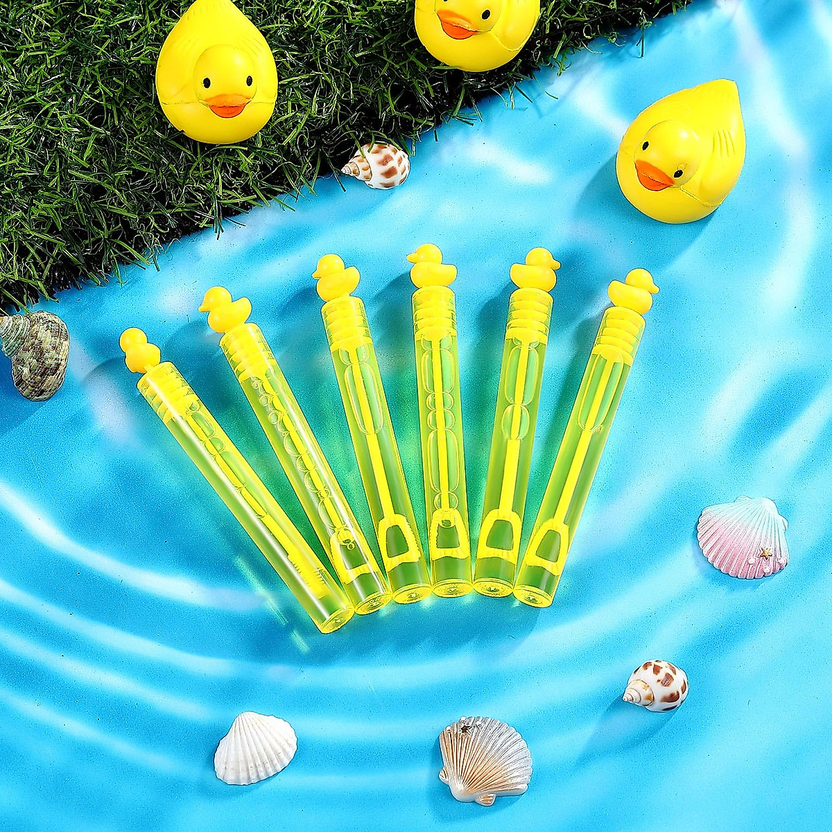 Foilswirl 50 Pcs Duck Bubbles Party Favors for Kids Yellow Duck Mini Bubble Wand Bubble Blowing Sticks Bulk for Summer Birthday Party Supplies Bath Time Gifts Carnival Prizes