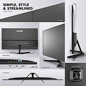 Viotek 32-inch 1440p 75Hz IPS Monitor with 10-bit Color - for Gaming, Design, Entertainment via HDMI/DP/Mini-DP/VGA