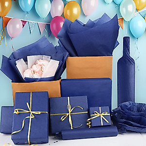BOUBONI 100 Sheets Navy Blue Tissue Paper Bulk 20 x 14.5 inches Gift Wrapping Paper Craft Tissue Paper for Flower Artworks Crafts Holiday Party Decoration