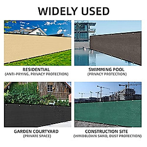 KANAGAWA 5ft x30ft Privacy Screen Fence, 90% Blockage Heavy Duty 175 GSM Fencing Mesh Net Cover for Outdoor Wall Garden Yard Backyard Cable Zip Ties Included Black-Available for Customied Sizes