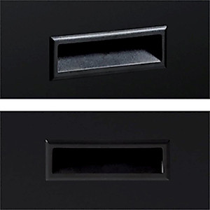 BOWERY HILL 2 Drawers 27.75" Lateral Black Metal Filing Cabinet Lockable Pre-Assembled Stationary Legal/Letter Size for Home, Office