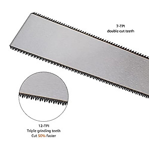 Amazon Basics 2-Piece Pull Hand Saw with Double Edge Blade Cutting For Woodworking - 9.5-inch & 13-inch