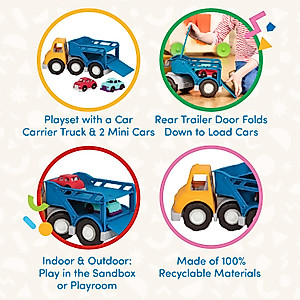 Battat- Wonder Wheels- Toy Carrier Truck & 2 Toy Cars – Toy Truck Playset For Kids, Toddlers – Pretend Play- Recyclable Materials – 1year +