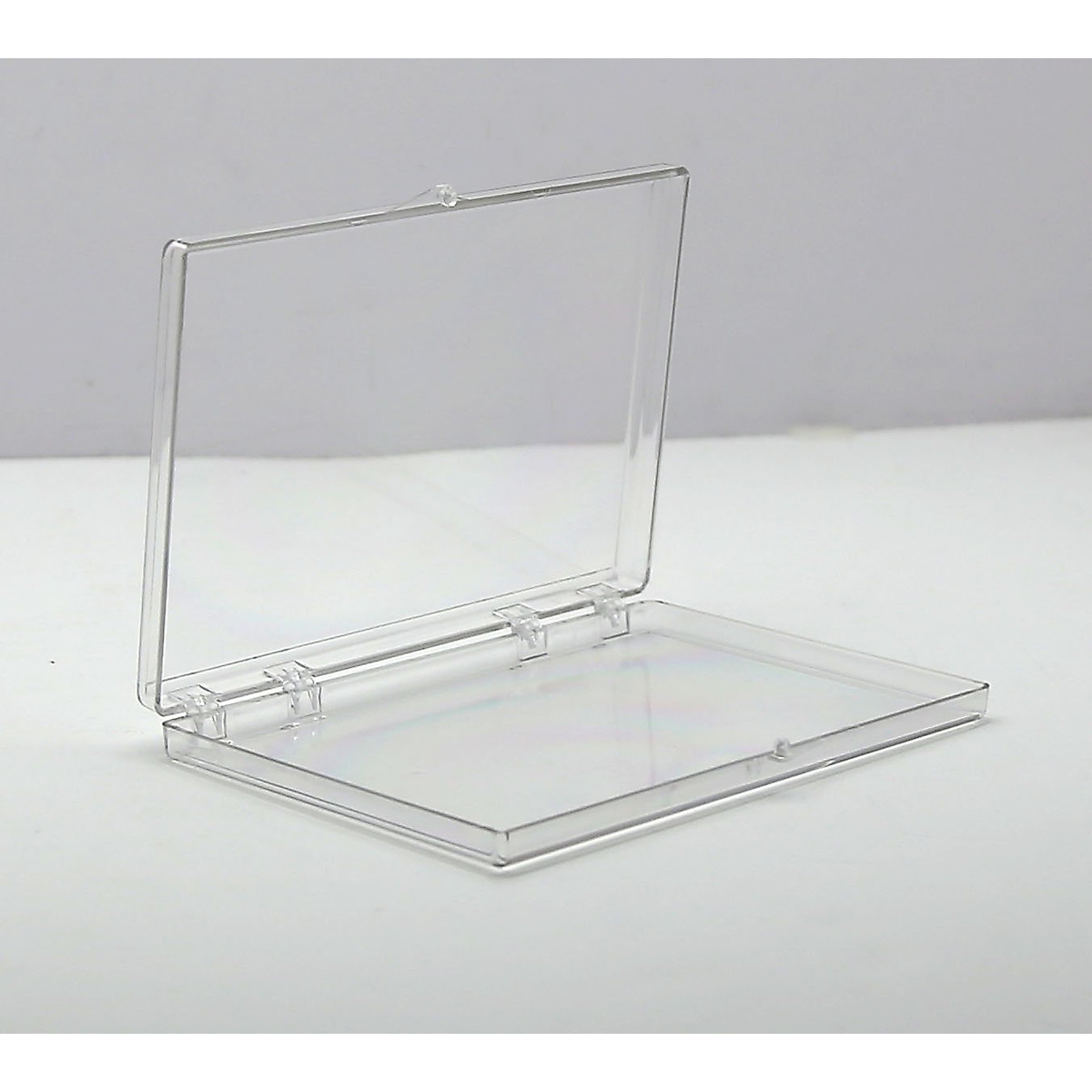 Clear Hinged Plastic Box 6" L x 4" W x 1/2" H - 4 Pieces Per Pack