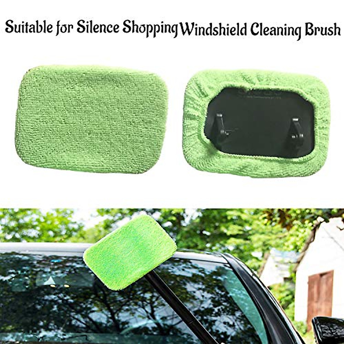 Silence Shopping Car Care Replaced Microfiber Clothes Windshield Cleaning Brush Durable Buffing Pad Cover Washable Polishing Bonnet Green Pack of 5