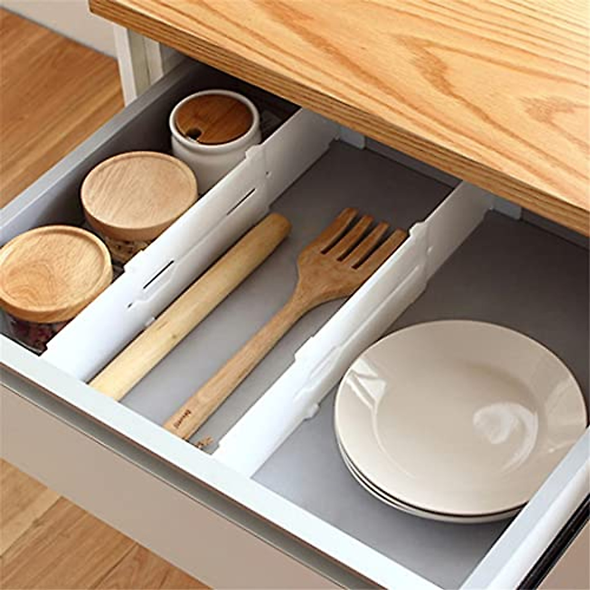 TJLSS Retractable Adjustable Stretch Plastic Drawer Divider Organizer Storage Partition Board Multi-Purpose Diy Home Office ( Color : E )