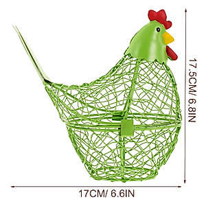 Egg Gathering Basket Egg Basket Metal Wire Egg Baskets Easter Hen Shape Chicken Egg Basket Farmhouse Kitchen Organizer for Eggs Fruit Kitchen Living Room Home Decor