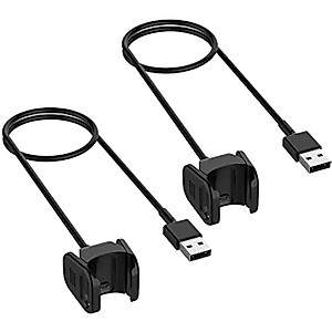 Threeeggs Compatible with Fitbit Charge 4 Charger, Replacement USB Charging Cable Cord for Charge 4 / Charge 3 Smartwatch 55cm/1.8ft (2)