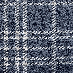 Crafted by Catherine Quinn Plaid Cozy Knit Throw Blanket 60" x 70" Inches, Soft Comfy Decorative Throw for Couch Bed Sofa Travel, Blue