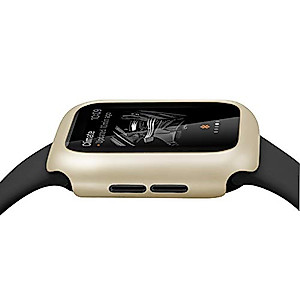 Leotop Compatible with Apple Watch Series 6 5 4 SE Case 44mm 40mm, Super Thin Bumper Protector PC Hard Cover Lightweight Slim Shockproof Accessories Matte Frame Compatible iWatch (Gold, 40mm)