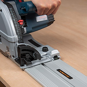 POWERTEC 71573 55” Track Saw Guide Rail Joining Set for Bosch Track Saws | Includes (2) Aluminium Extruded Guided Rails and (1) Guide Rail Connectors for Woodworking Projects