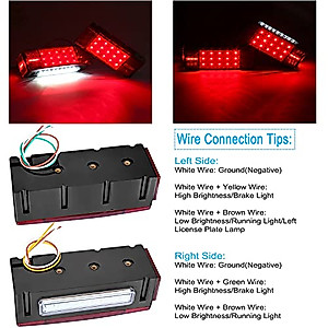 LIMICAR Boat Trailer Lights, Trailer Light Kit, LED Trailer Lights with 25ft Trailer Wiring Harness Kit, IP68 Trailer Lights for Truck Marine RV Camper Snowmobile Over 80" Inches