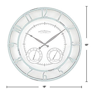 FirsTime & Co. Laguna Outdoor Wall Clock, 18", Aged Teal