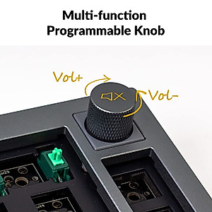 Keychron Q2 Wired Custom Mechanical Keyboard Barebone Knob Version, QMK/VIA Programmable Macro, Compatible with Mac Windows Linux, Hot-Swappable 65% Layout, Double-Gasket DIY Kit - Grey