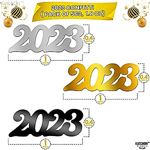 KatchOn, Graduation Decorations Class of 2023 Confetti - 1.8 Ounce, 2023 Confetti for Table | 2023 Confetti for Graduation Party Decorations 2023 Black and Gold | 2023 Table Confetti, Prom Decorations