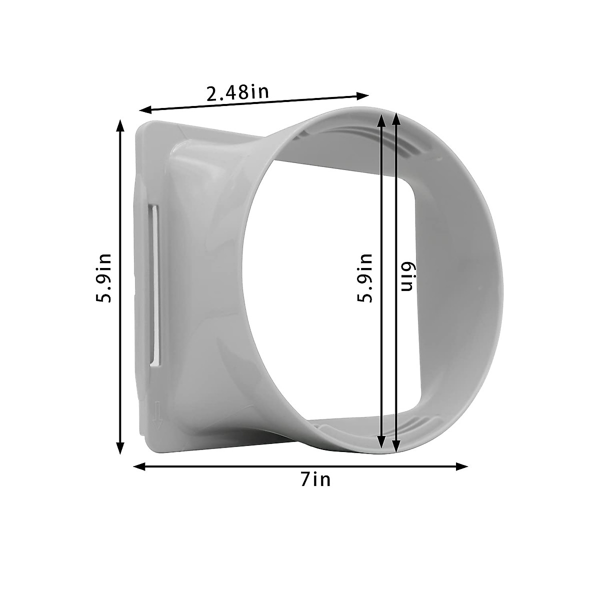 LEZIFU 5.9 Inch/ 6 Inch Portable Air Conditioner Exhaust Hose Coupler Window Adapter A/C Unit Tube Connector Mobile Air Conditioner Accessories(Square Interface)…