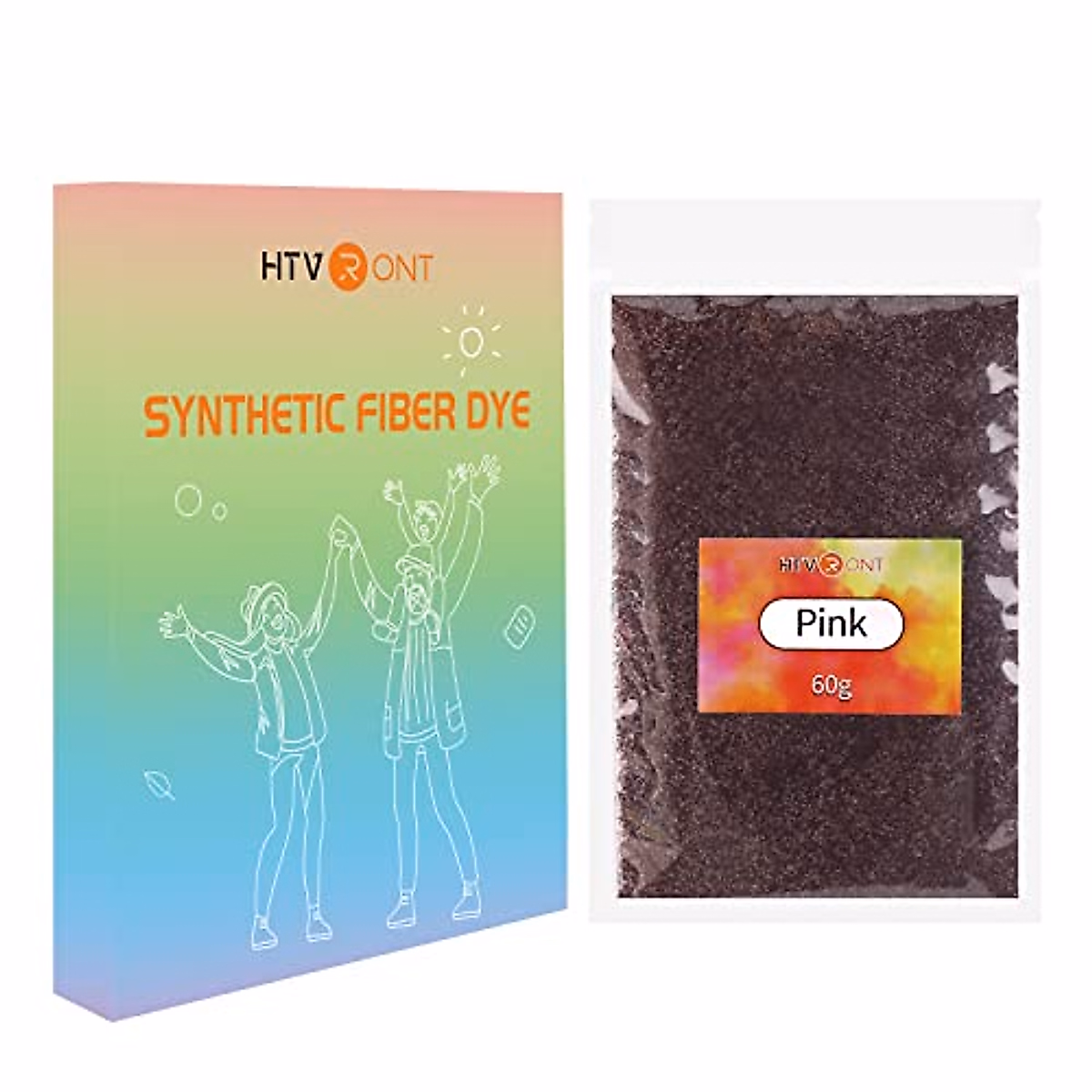 HTVRONT Fabric Dye for Polyester, Synthetic Fabric Dye - Large Capacity 60g Polyester Fabric Dye - Vibrant Polyester Dye for Plastic, Silicone, Fabric Coloring and Renewal (Pink)