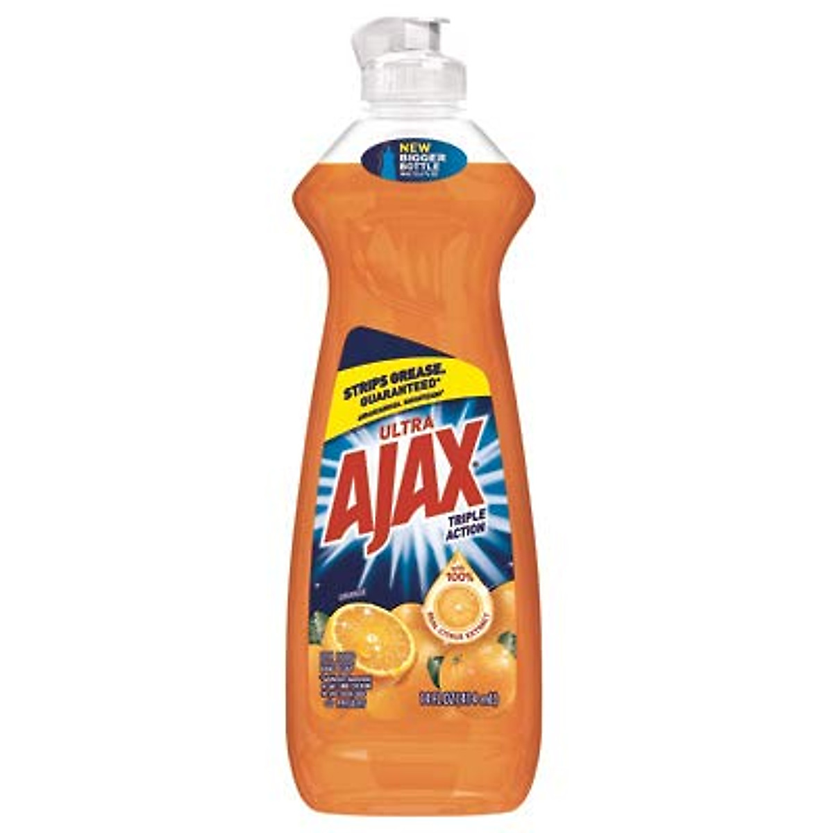 Ultra Ajax Triple Action Orange Dish Liquid Soap, Pack of (4) 14 oz Bottles