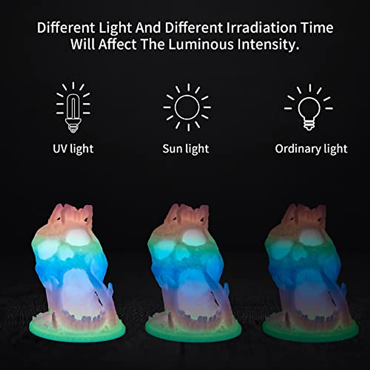 Pla Filament 1.75mm, Pla Glow in The Dark Filament, Multicolor, Green, Blue,Purple,Orange,Pink,Shiny,Fit Most FDM Printer,Dimensional Accuracy +/- 0.05 mm,1kg Spool(2.2lbs)