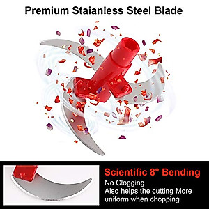 Geedel Hand Food Chopper, Vegetable Quick Chopper Manual Food Processor, Easy To Clean Food Dicer Mincer Mixer Blender, Rotary Onion Chopper for Garlic, Salad, Salsa, Nuts, Meat, Fruit, Ice, etc