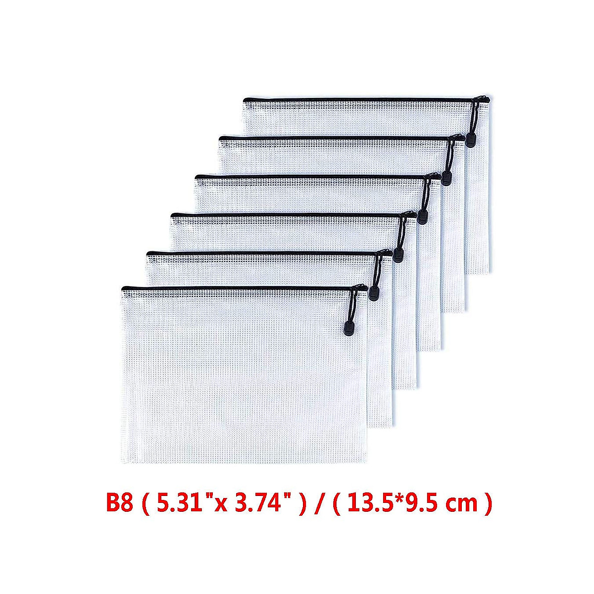 Oaimyy-B8,12 Pcs,Plastic Small Zipper Pouch Document Folders Bag & Zip File Folders for School Office Supplies, Travel,Puzzles Games Organizing Storage