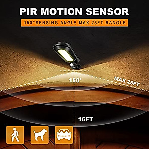 ZAYHOUL Motion Sensor Outdoor Solar Lights, 2 Pack 18 LED Solar Gutter Lights, Battery Powered Motion Activated Security Lights, Waterproof Solar Light for Porch Garage Garden Yard Fence Patio.