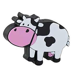 4GB Cow Shape USB Memory Stick USB 2.0 Data Storage Pen Drive with Lanyard Thumb Flash Drives USB Drive (White)