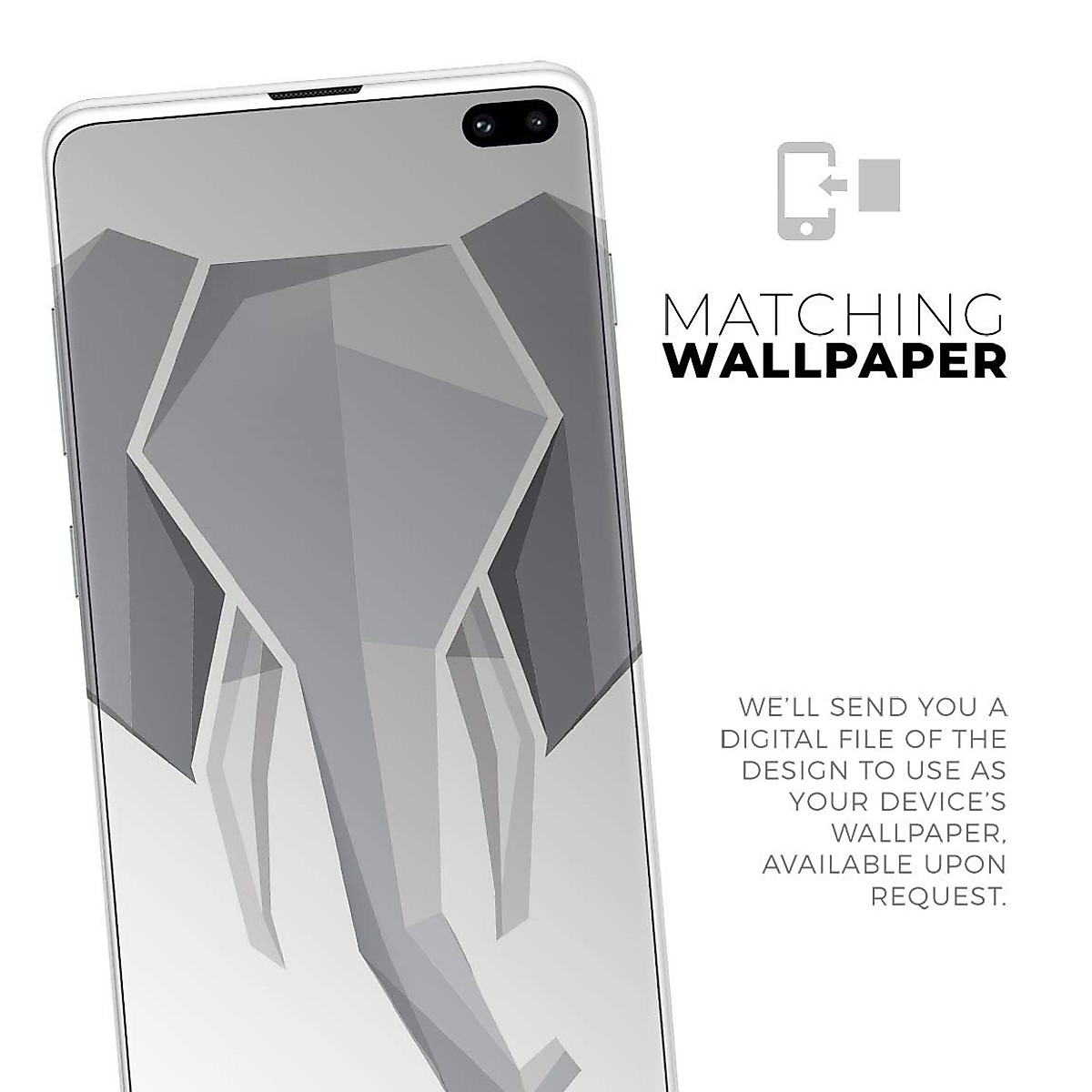 DesignSkinz Geometric Elephant Protective Vinyl Decal Wrap Skin Cover Compatible with The Samsung Galaxy S20 (Screen Trim & Back Glass Skin)