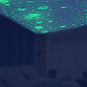 Glow in The Dark Stars Wall Stickers, Glowing Planets Astronaut Adhesive Stickers for Kids Bedroom, 849PCS Shining Galaxy Ceiling Decals, Solar System Space for Girls, Boys and Baby Room Decorations