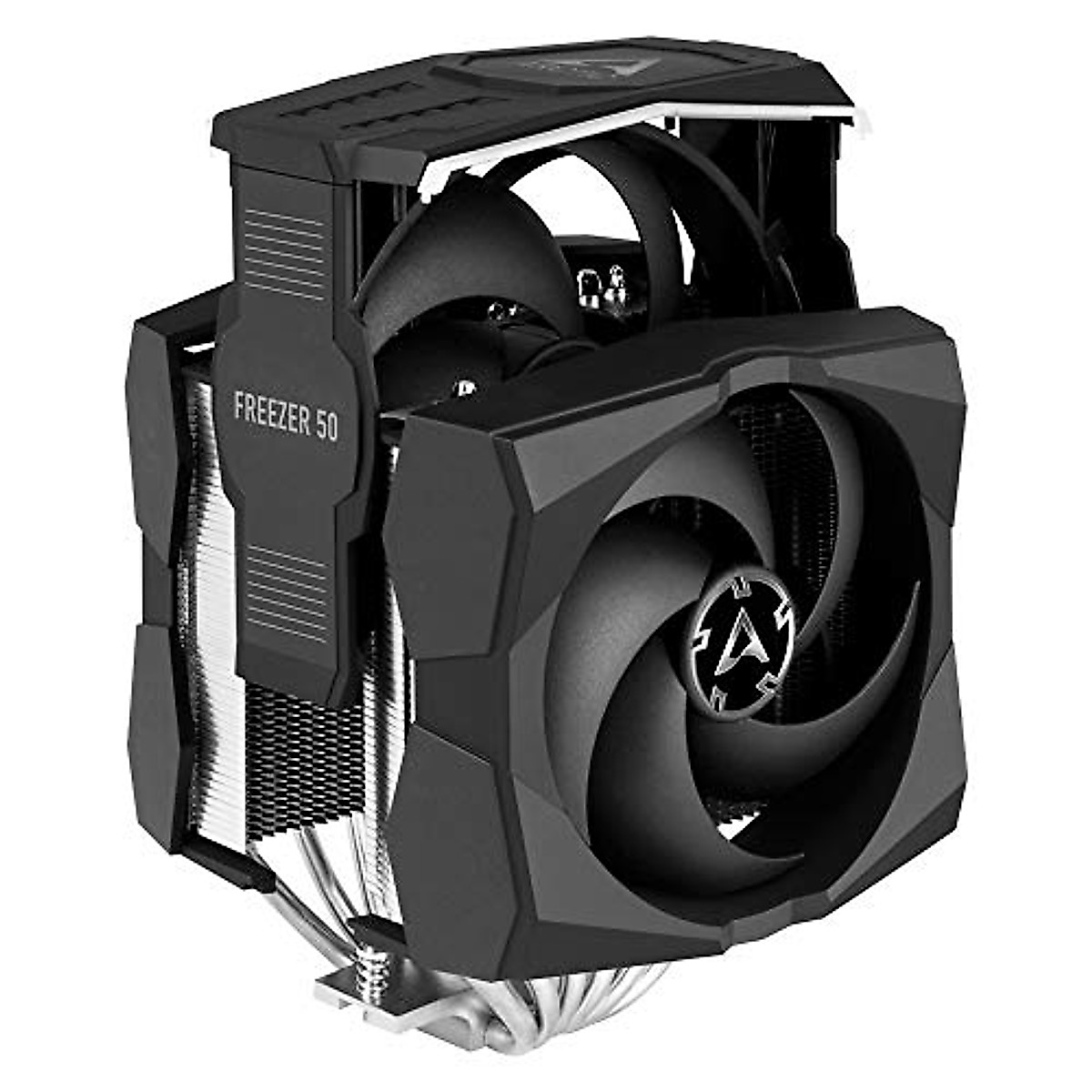 ARCTIC Freezer 50 (incl. A-RGB Controller) - Multi Compatible Dual Tower CPU Fan with A-RGB, CPU Air Cooler for AMD and Intel, Two Pressure-Optimised Fans, 6 Heatpipes, Incl. MX-4 Thermal Paste