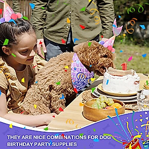 Cute Dog Birthday Party Supplies, Boy Girl Dog Birthday Bandana Scarf and Dog Birthday Hat with Number (Mermaid, Large)