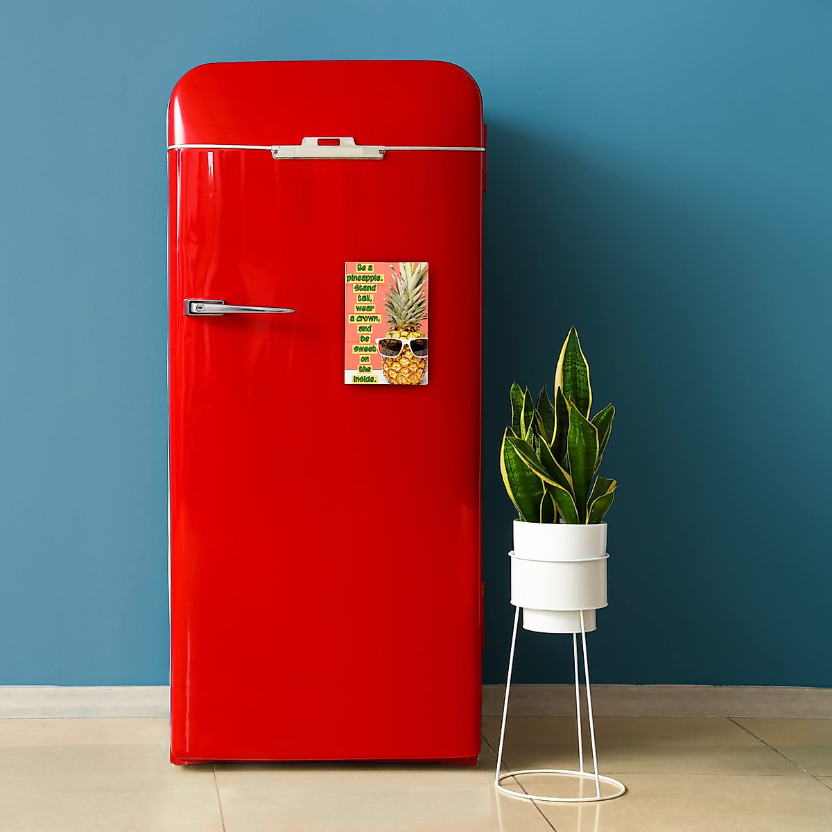 Inspirational Pineapple Magnet for Refrigerator Locker Toolbox Car White Board Ammo Can - 4 x 6 Inches - Be A Pineapple - KCM0158