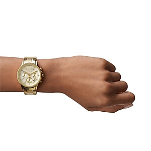 A｜X ARMANI EXCHANGE Women's Chronograph Stainless Steel Watch, Color: Gold (Model: AX4327)