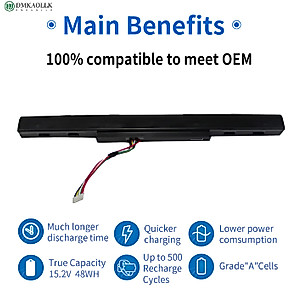 AS16A5K Battery for for Acer Aspire E15 E5-575 E5-575G E5-576 E5-576G N16Q2 E5-575-33BM E5-575-52JF E5-575-54E8 E5-575-54EB E5-575G-53VG E5-575G-57D4 E5-575G-76YK E5-576G-5762 AS16A8K 4INR19/66-1