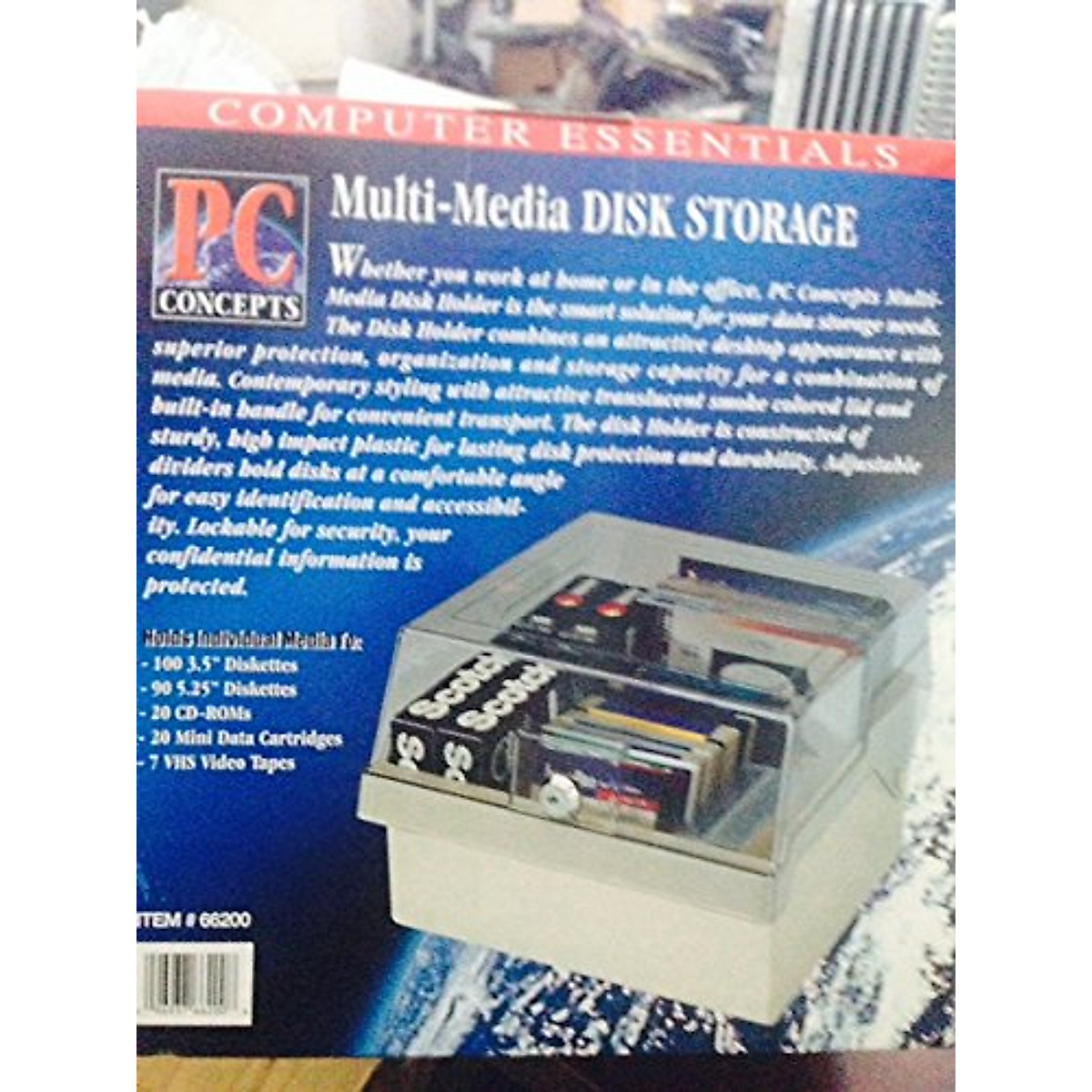 MultiMedia Disk Storage Box Data Case Holder - Stores up to 100 Disks! - Holds 5.25" , 3.5" , Mini Data Cartridges , Video Tapes, and CDs