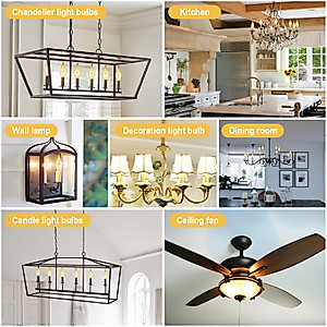 Qualilux Dusk to Dawn Candelabra Light Bulbs Outdoor, 40W Equivalent, Soft White, 4W 450LM, Auto On/Off, CA11 LED Light Sensing Bulb, Candle Flame Tip, Vintage Edison E12 Base, 4-Pack, HQ-H035