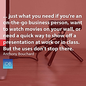 Magnasonic LED Pocket Pico Video Projector, HDMI, Rechargeable Battery, Built-in Speaker, DLP, 60 inch Hi-Resolution Display for Streaming Movies, Presentations, Smartphones, Tablets, Laptops (PP60)