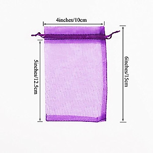 SumDirect 110Pcs 4x6 inches Mixed Color Sheer Drawstring Organza Jewelry Pouches Wedding Party Christmas Favor Gift Bags