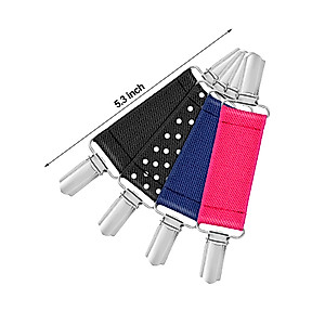 CHENGU 8 Pieces Mitten Clips Elastic Gloves Clips for Kids Stainless Steel Gloves Strap (black, dark blue,black with white dots and rose red)