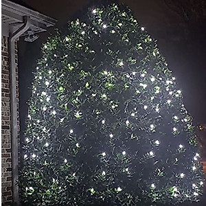 YASENN 300LED Net Lights 12x5ft DC Plug in 8 Lighting Modes Mesh Lights for Garden Patio Fence Bushes Shrub pergola Outdoor Christmas Decorations (Cool White)