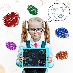 LCD Writing Tablet,Doodle Board 10 Inch Colorful Drawing Board Drawing Tablet,Erasable Reusable Electronic Drawing Pads,Educational Toys Gift for 3 4 5 6 7 8 Years Old Kids Toddler (Blue)
