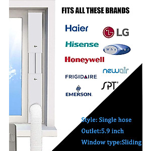 Portable Air Conditioner Window Seal Kit,Universal Portable AC Replacement Sliding Window Seal Plate for 5.9 Inch Exhaust Hose, Adjustable Max Length to 48 Inch Window Vent Kit