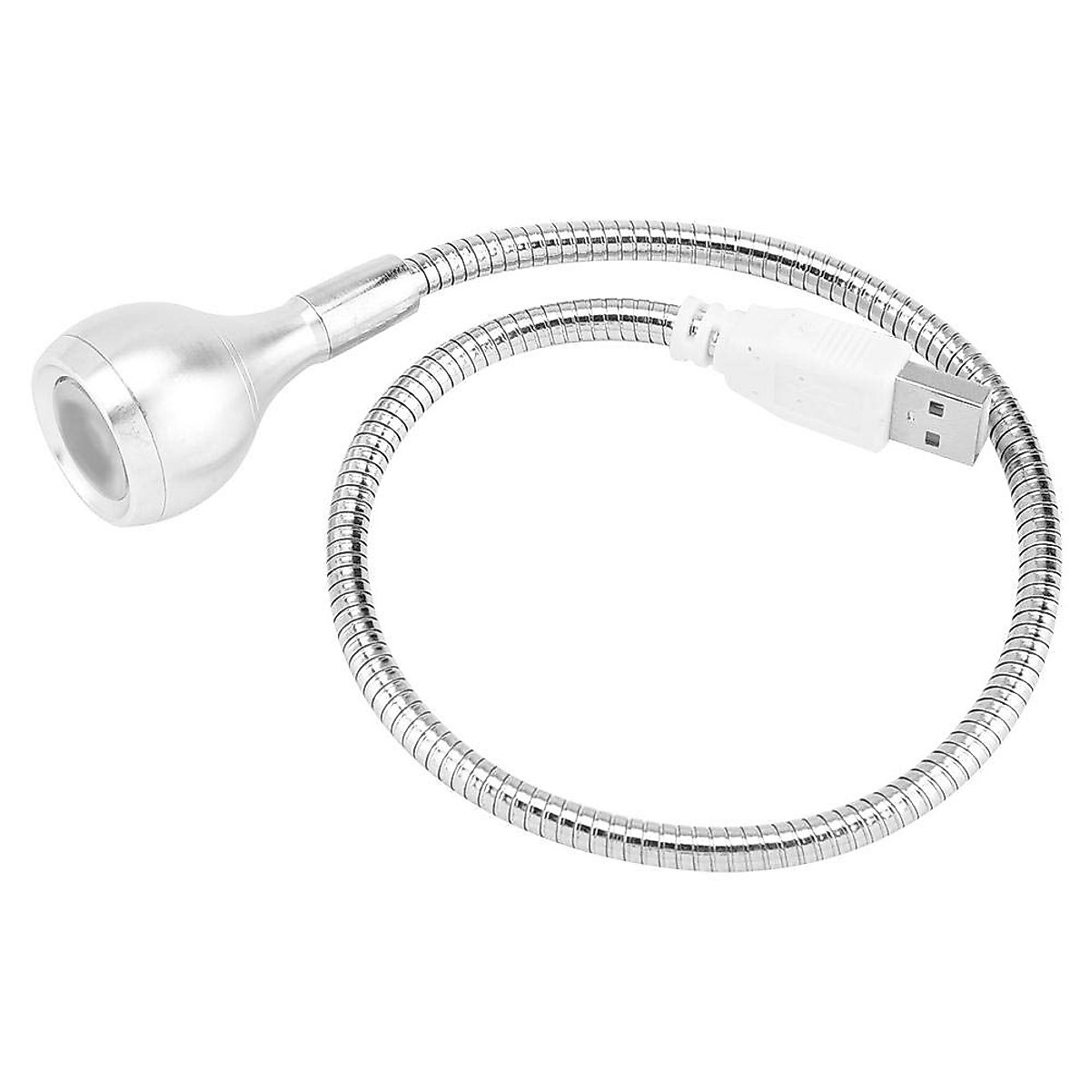 01 Friendly to Eyes Easy to Use LED Mini USB Lamp, No Flicker USB LED Lamp, for Desk(Silver, Warm Light)