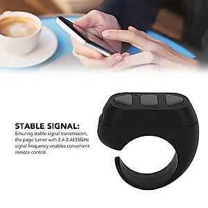 Remote App Page Turner, Ergonomic Cell Phone Remote ABS for Watching TV (Black)