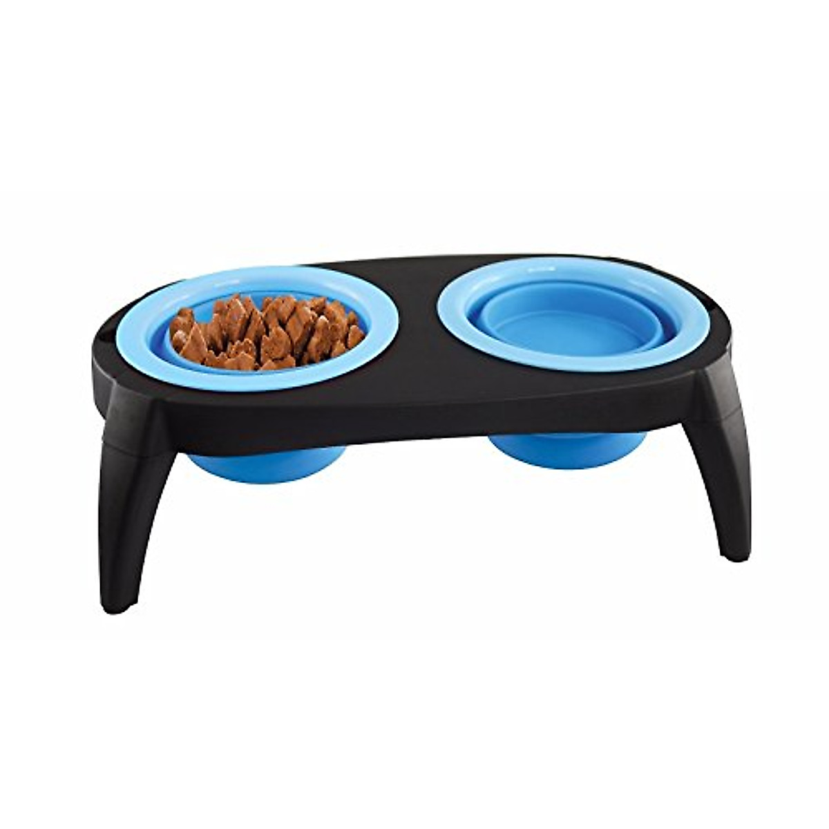 Grand Innovation COLLAPSIBLE PET BOWL WITH STAND- BLUE.