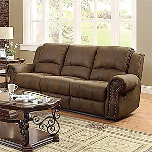 Coaster Furniture Sir Rawlinson Motion Sofa with Nailhead Studs Buckskin Brown 650151