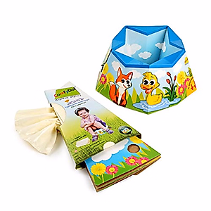 COMFYDO! Travel potty for children Portable Foldable Disposable Potty training, Garden Friends, (Azure)