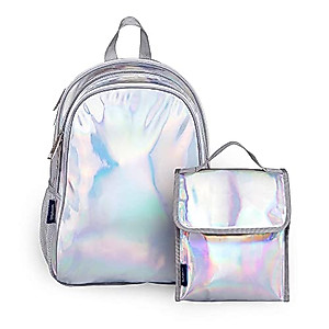 Wildkin 15 Inch Kids Backpack Bundle with Lunch Bag (Holographic)